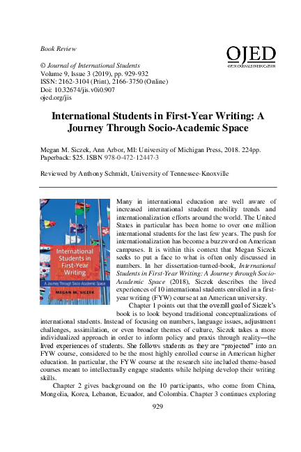 (PDF) International Students in First-Year Writing: A Journey Through ...