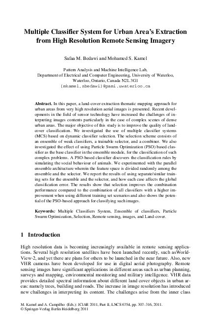 (PDF) Multiple Classifier System for Urban Area’s Extraction from High Resolution Remote Sensing ...