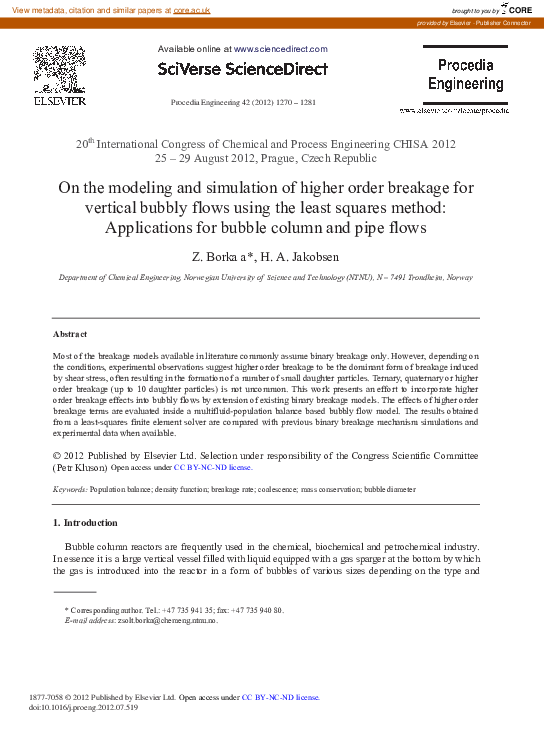 (PDF) On the Modeling and Simulation of Higher Order Breakage for Vertical Bubbly Flows Using ...