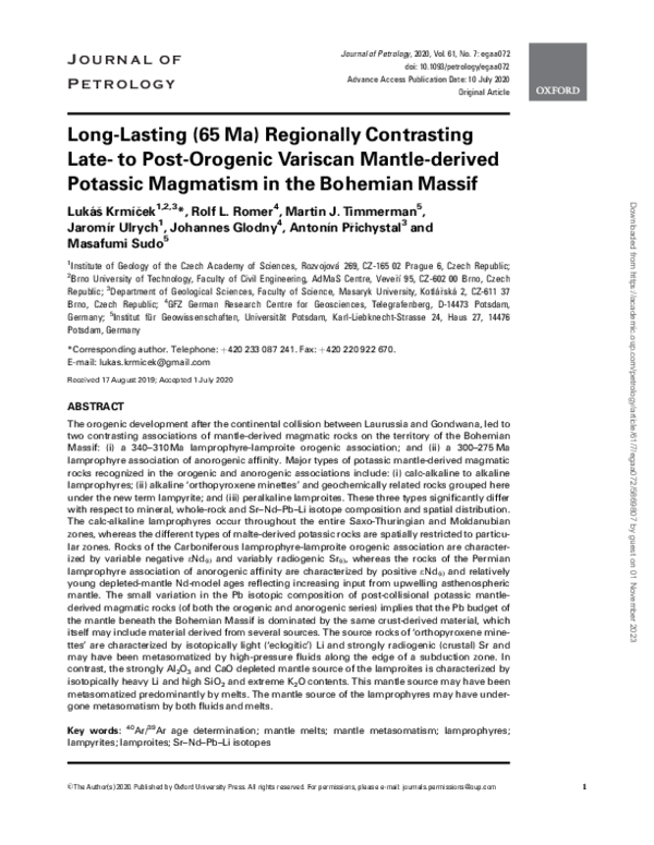 (PDF) Long-Lasting (65 Ma) Regionally Contrasting Late- to Post ...