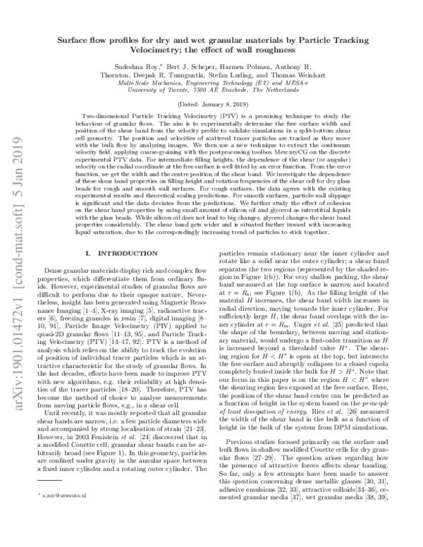 (PDF) Surface flow profiles for dry and wet granular materials by ...