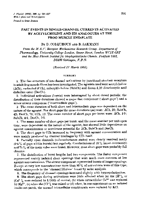 (PDF) Fast events in single-channel currents activated by acetylcholine ...