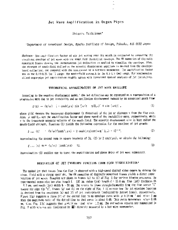 (PDF) Jet-wave amplification in organ pipes