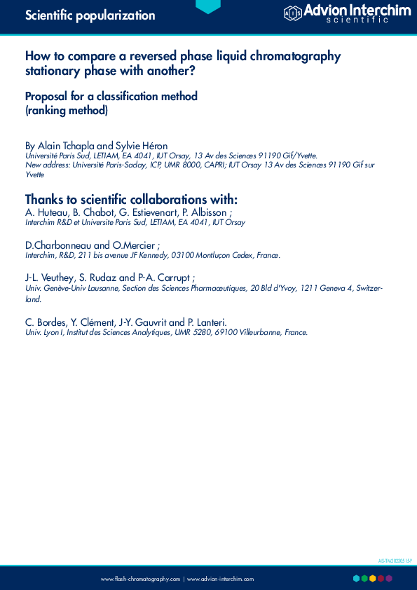 (PDF) How to compare a reversed phase liquid chromatography stationary ...