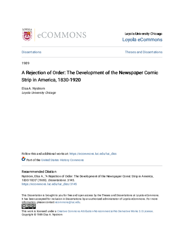(PDF) A Rejection of Order: The Development of the Newspaper Comic ...