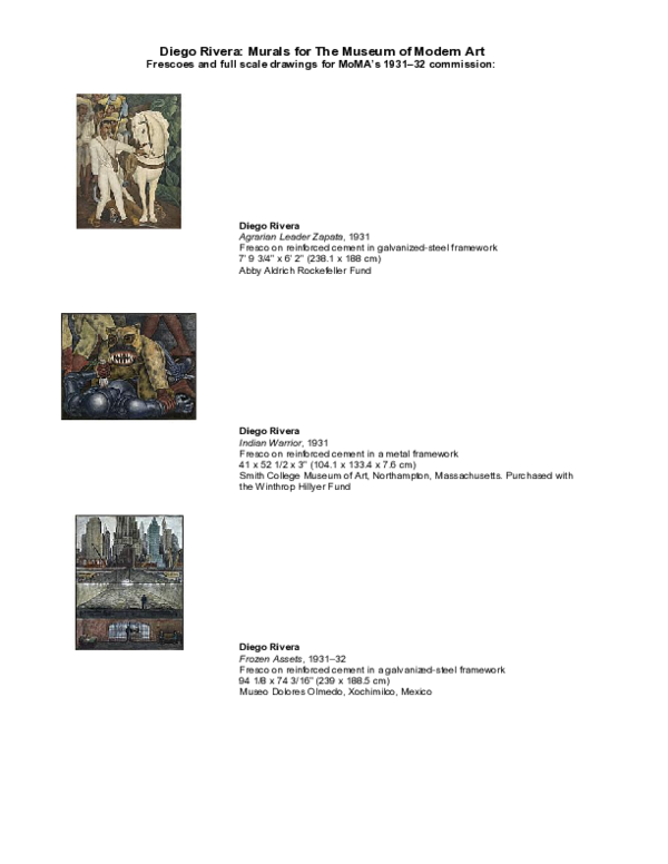 (PDF) Diego Rivera: Murals for The Museum of Modern Art