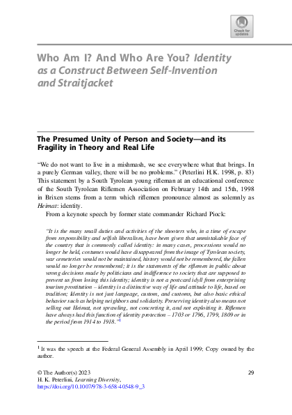 (PDF) Who Am I? And Who Are You? Identity as a Construct Between Self ...