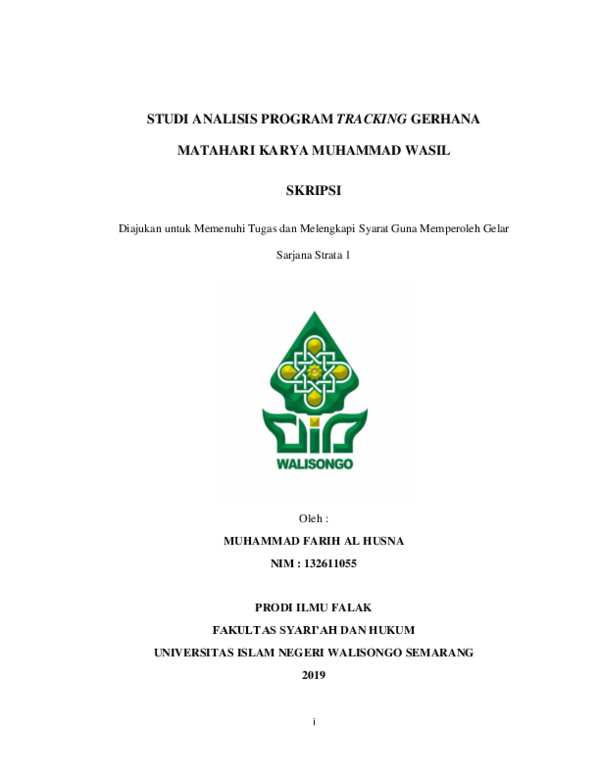 (PDF) Studi analisis program tracking gerhana matahari karya Muhammad Wasil