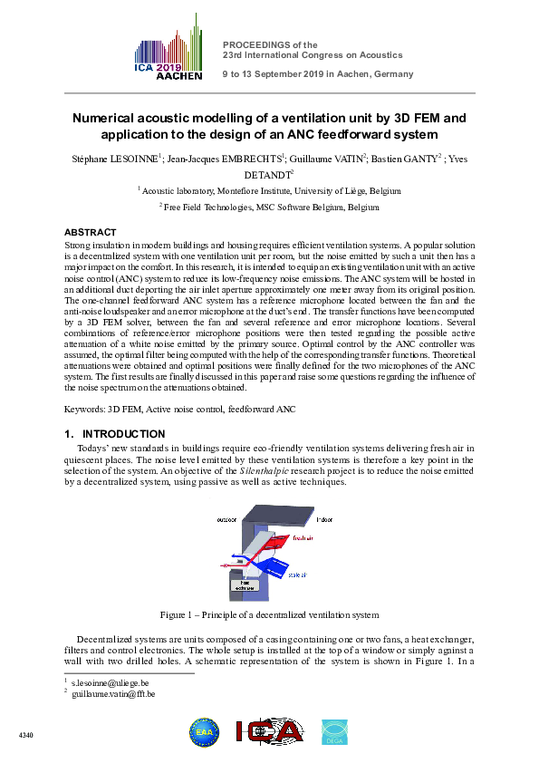 (PDF) Numerical acoustic modelling of a ventilation unit by 3D FEM and ...