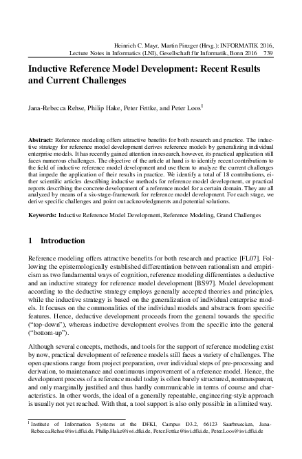 (PDF) Inductive reference model development: recent results and current ...