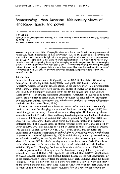 (PDF) Representing Urban America: 19th-Century Views of Landscape ...