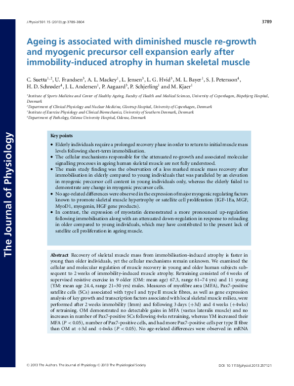 (PDF) Ageing is associated with diminished muscle re‐growth and ...