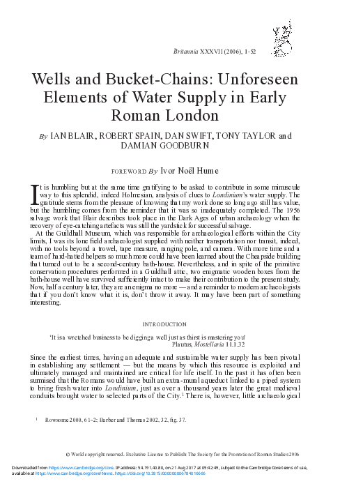 (PDF) Wells and Bucket-Chains: Unforeseen Elements of Water Supply in ...