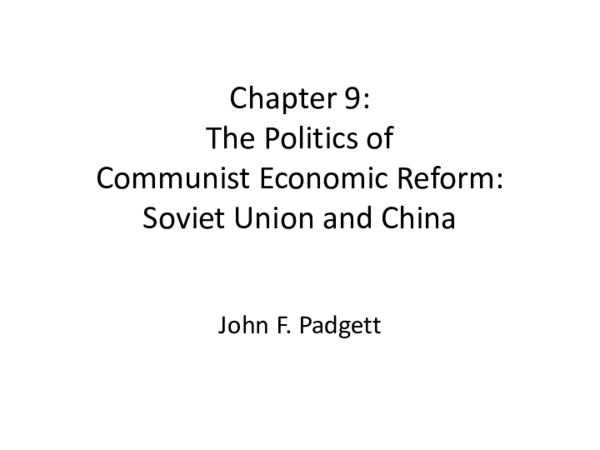 (PDF) The Politics of Communist Economic Reform: Soviet Union and China