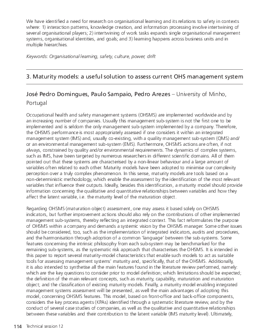 (PDF) Maturity models: a useful solution to assess current OHS ...