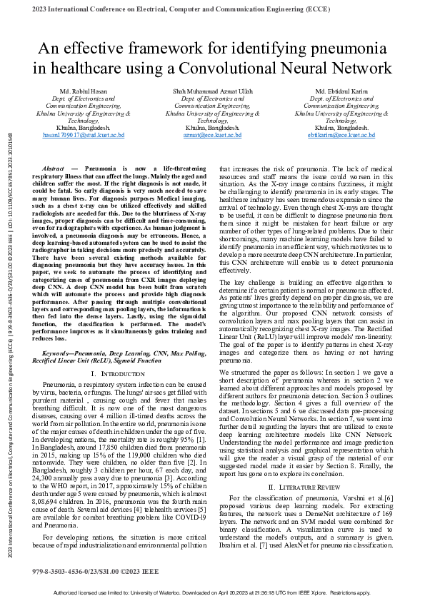 (PDF) An effective framework for identifying pneumonia in healthcare using a Convolutional ...