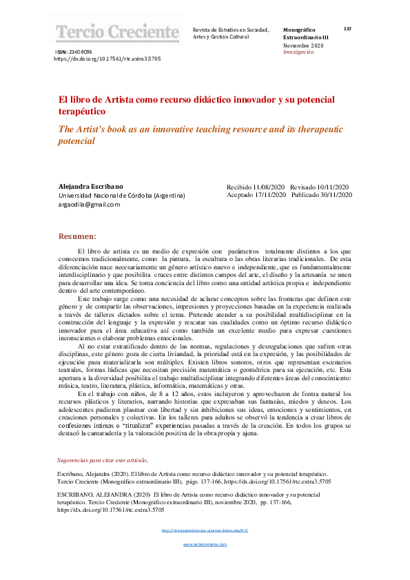 (PDF) El Libro de Artista como recurso didáctico innovador y su ...