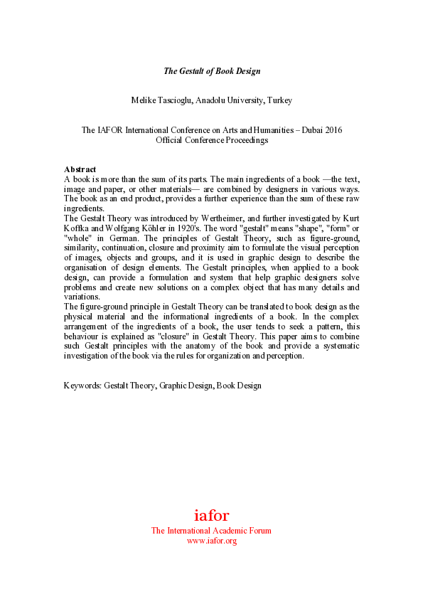(PDF) The Gestalt of Book Design