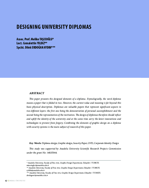 (PDF) Designing University Diplomas