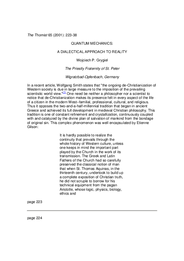 (PDF) Quantum Mechanics: A Dialectical Approach to Reality