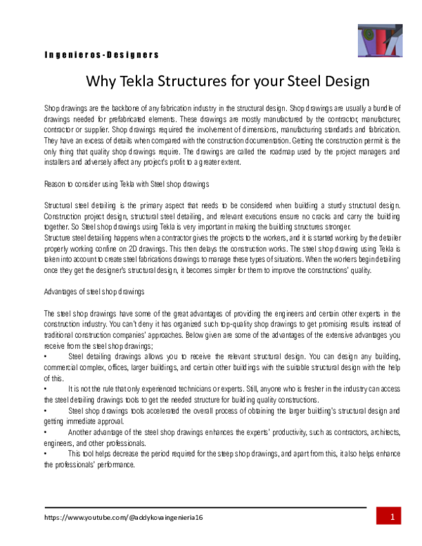 (PDF) Why Tekla Structures for your Steel Design