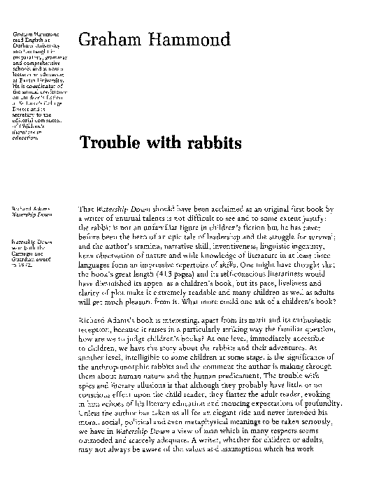 (PDF) Trouble with rabbits