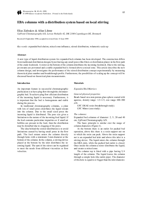 (PDF) EBA columns with a distribution system based on local stirring