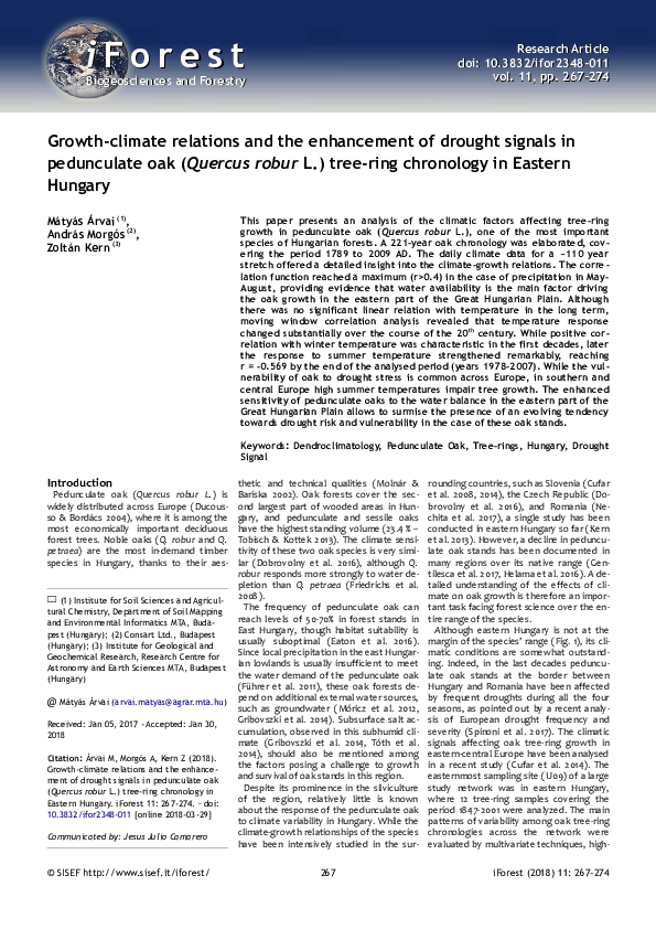 (PDF) Growth-climate relations and the enhancement of drought signals in pedunculate oak ...