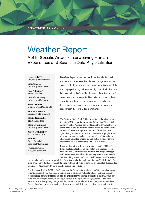 (PDF) Weather Report: A Site-Specific Artwork Interweaving Human ...