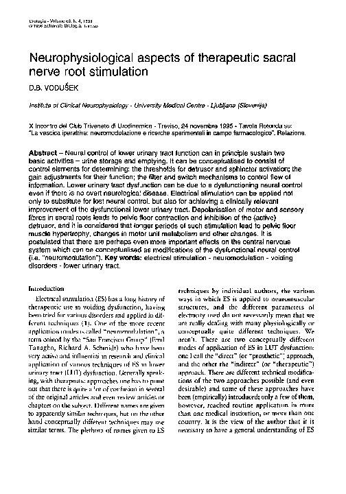 (PDF) Neurophysiological aspects of therapeutic sacral nerve root ...