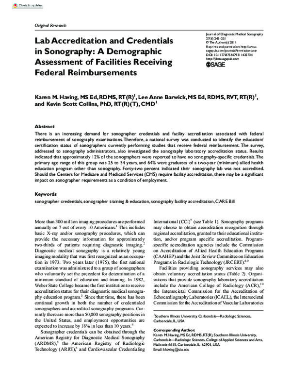 (PDF) Lab Accreditation and Credentials in Sonography | Jorge Han - Academia.edu