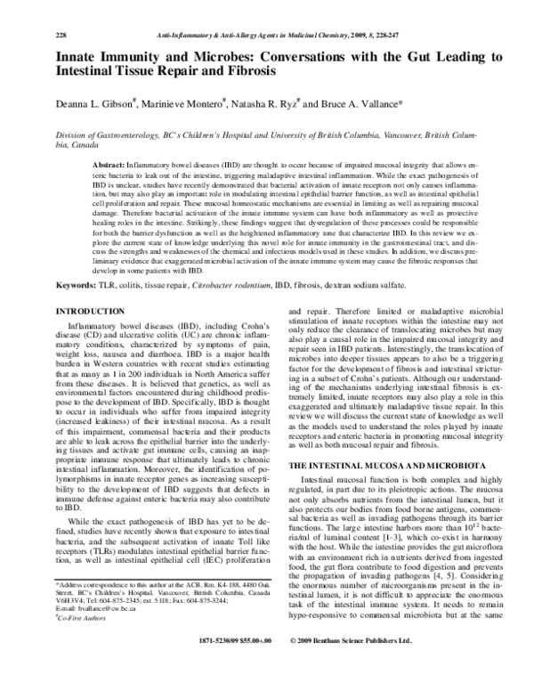 (PDF) Innate Immunity and Microbes: Conversations with the Gut Leading ...