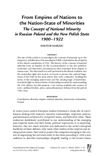 (PDF) From Empires of Nations to the Nation-State of Minorities