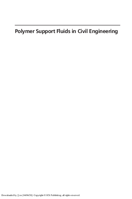 (PDF) Polymer Support Fluids in Civil Engineering