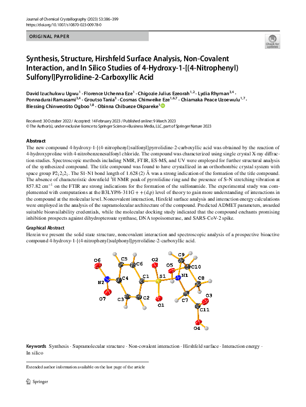 (PDF) 4-Hydroxy Pyrrolidine Derivative: Synthesis & Analysis