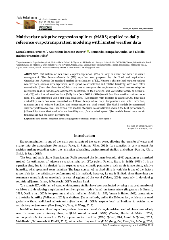 (PDF) A Multivariate Adaptive Regression Splines Model for Simulation ...