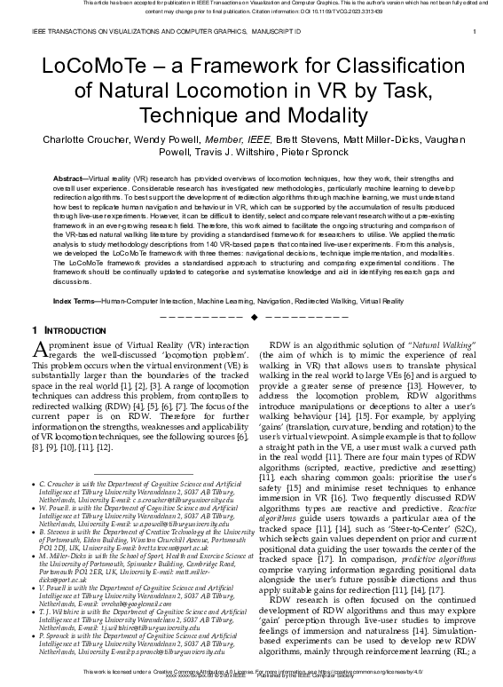 (PDF) LoCoMoTe – a Framework for Classification of Natural Locomotion ...