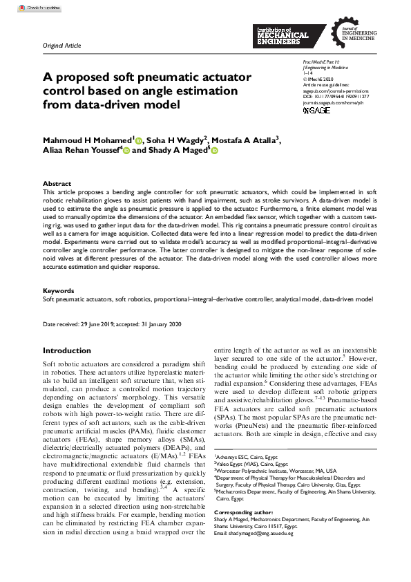 (PDF) A proposed soft pneumatic actuator control based on angle estimation from data-driven model