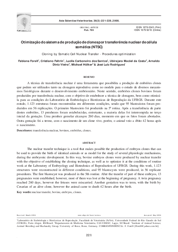 (PDF) Otimização do sistema de produção de clones por transferência ...
