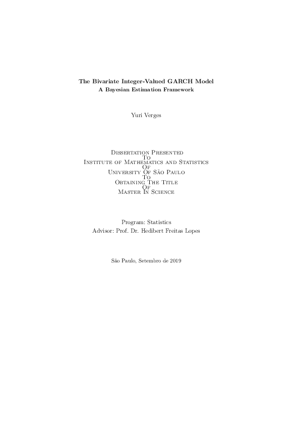 (PDF) The bivariate integer-valued GARCH model: a Bayesian estimation framework | Yuri Verges ...