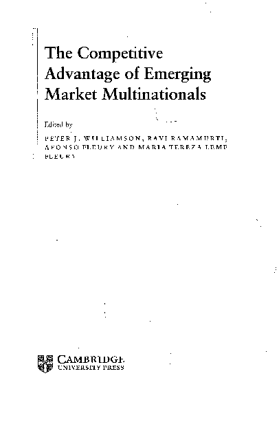 Pdf The Competitive Advantage Of Emerging Market Multinationals
