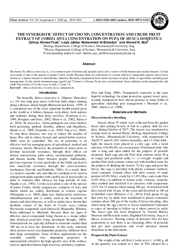 (PDF) The Synergistic Effect of Cdo NPS Concentration and Crude Fruit ...