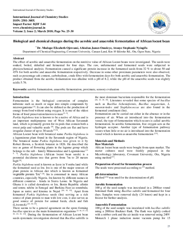 (PDF) Biological and chemical changes during the aerobic and anaerobic ...