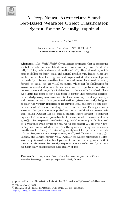 Pdf A Deep Neural Architecture Search Net Based Wearable Object Classification System For The