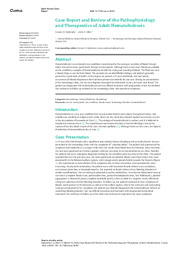 (PDF) Case Report and Review of the Pathophysiology and Therapeutics of ...