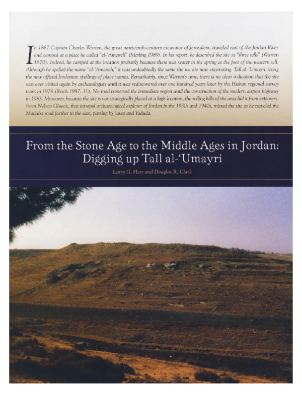 (PDF) From the Stone Age to the Middle Ages in Jordan: Digging up Tall ...