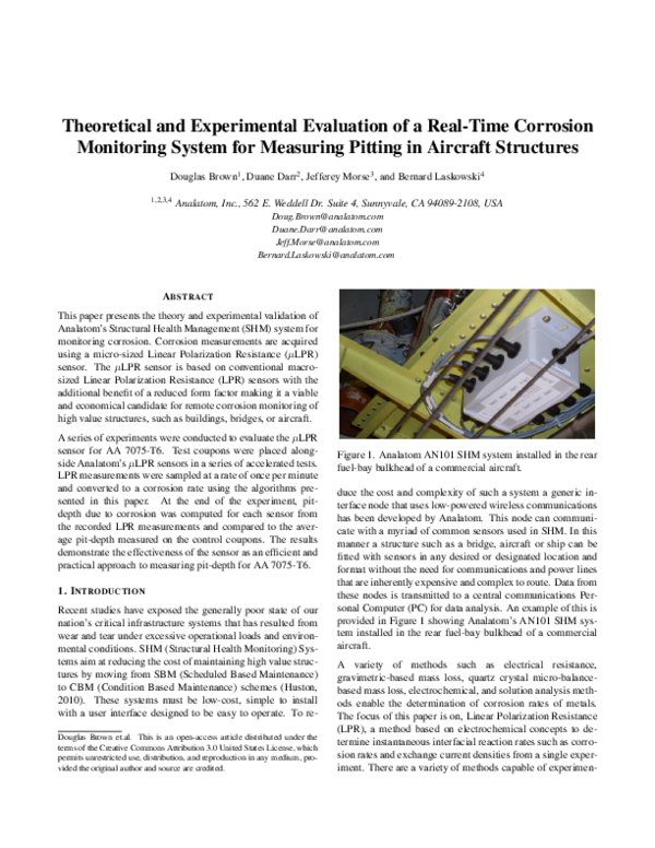 (PDF) Theoretical and Experimental Evaluation of a Real-Time Corrosion ...