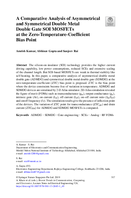 (PDF) A Comparative Analysis of Asymmetrical and Symmetrical Double ...