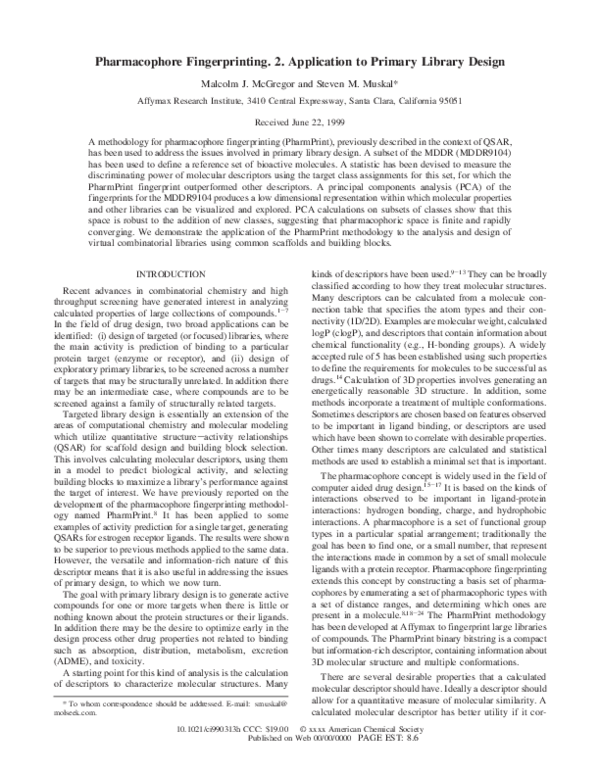 (PDF) Pharmacophore Fingerprinting. 2. Application to Primary Library ...