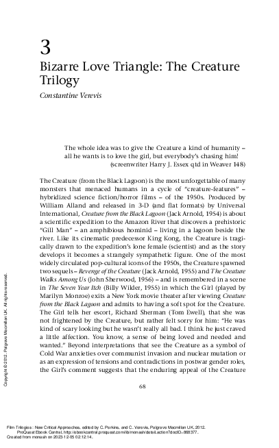 (PDF) Bizarre Love Triangle: The Creature Trilogy